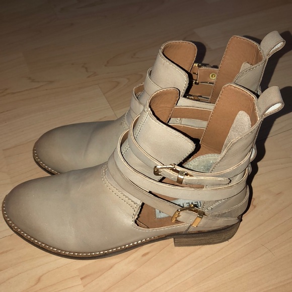 Steve Madden | Shoes | Steve Madden Cut Out Taupe Booties | Poshmark
